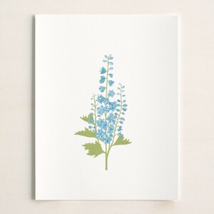 July Birth Flower Print, July Birth Month Flower, Larkspur Flower ...