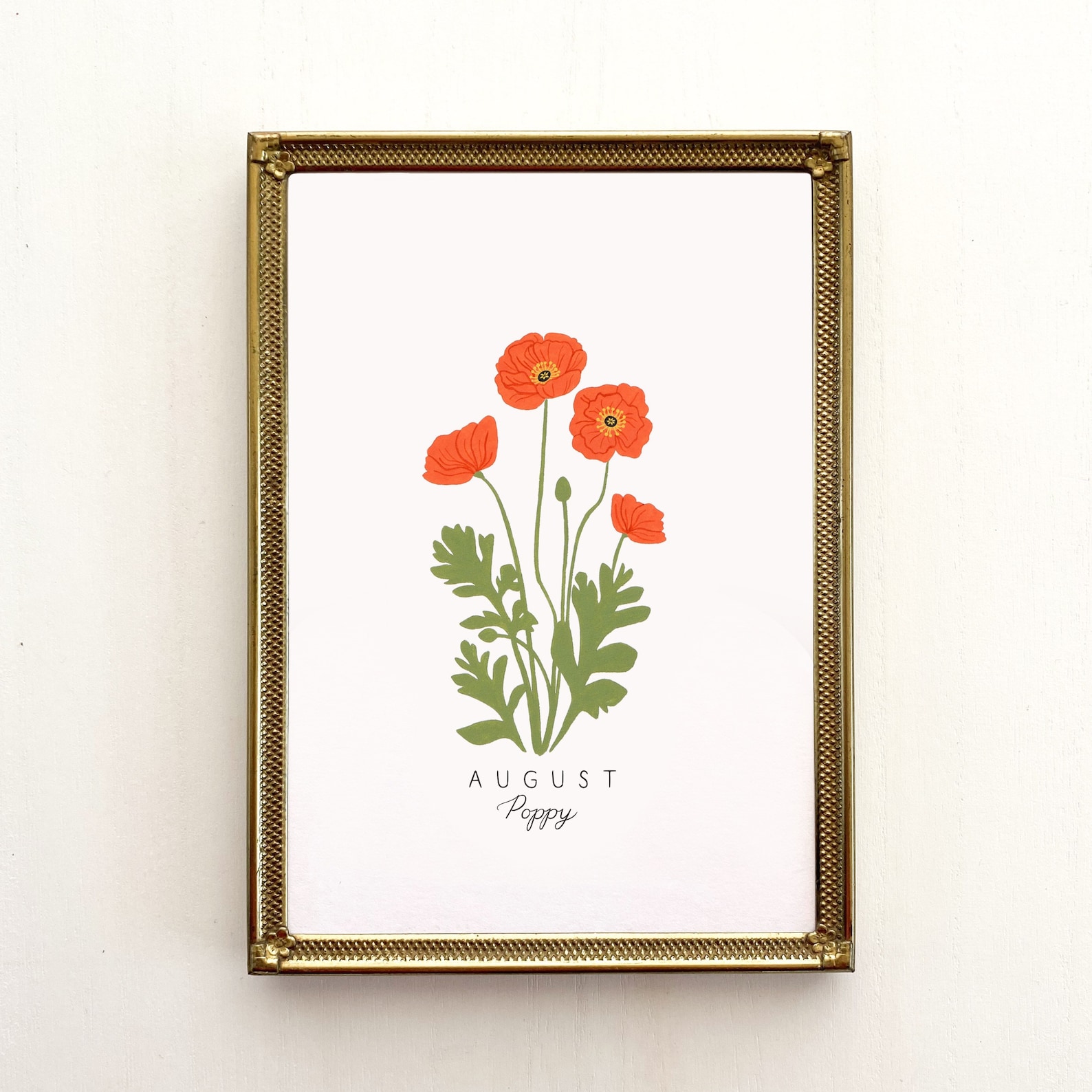 August Birth Flower Print August Birth Month Flower Poppy - Etsy