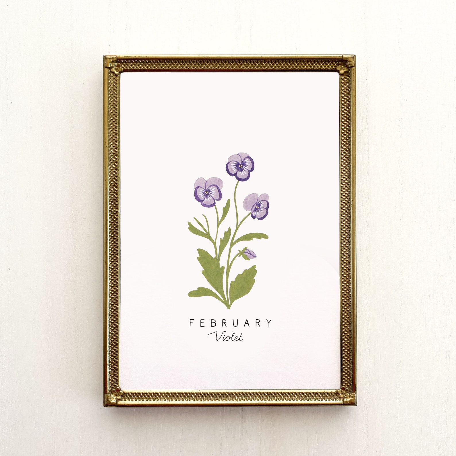 February Birth Flower Print Violet Birth Month Flower Violet | Etsy