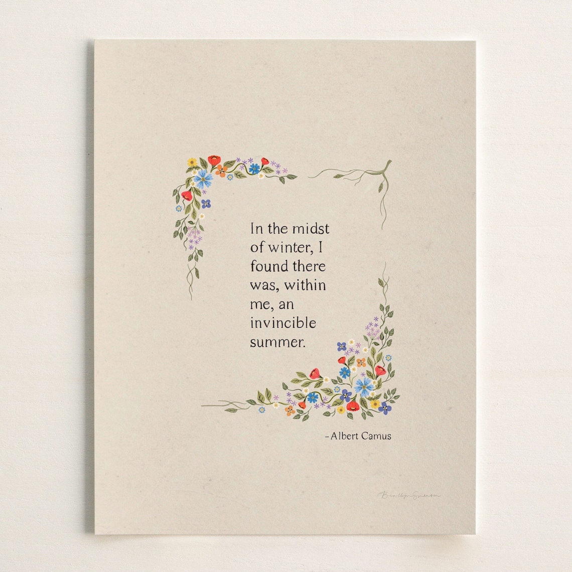 Invincible Summer Albert Camus Albert Camus Art Print Poem - Etsy