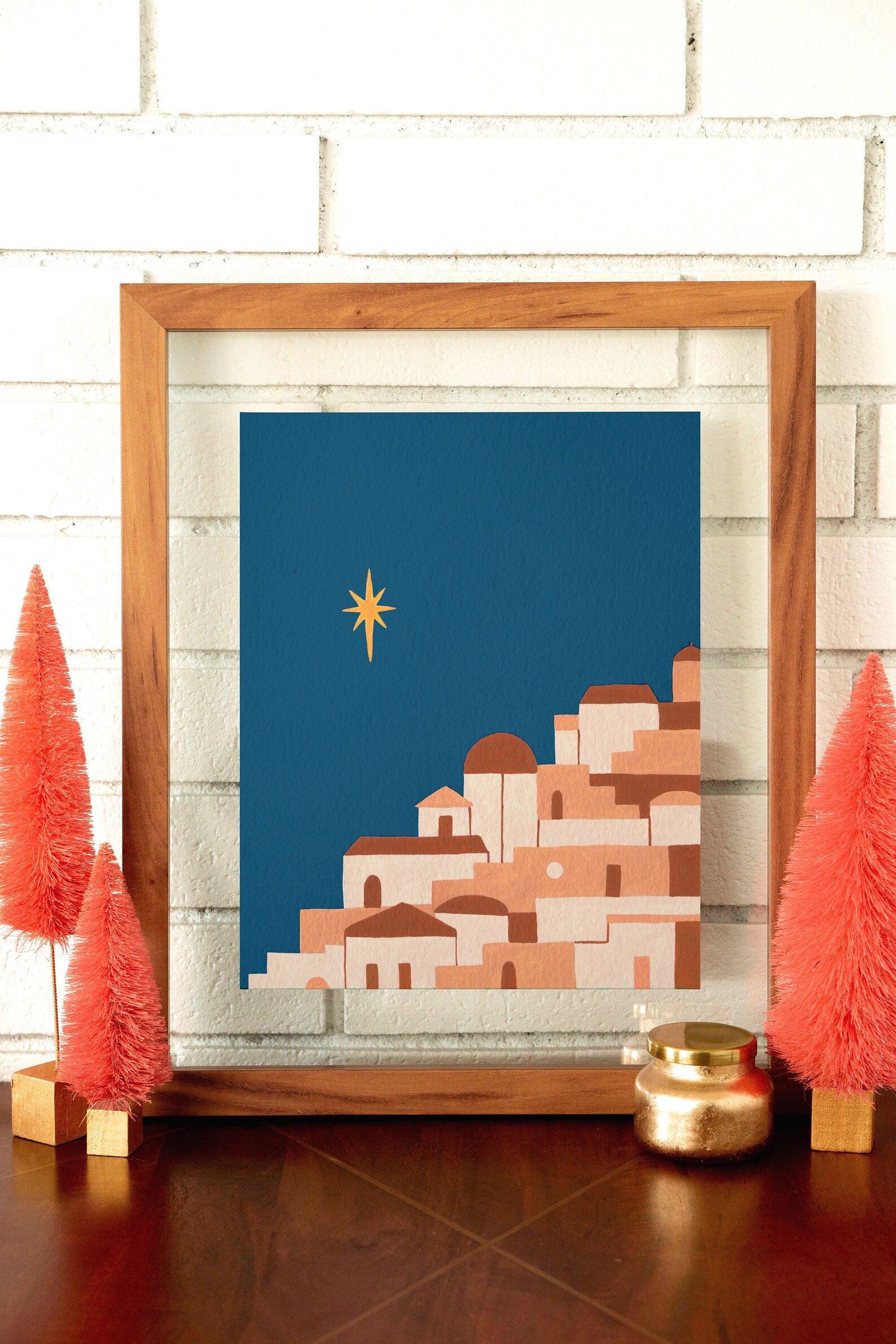 Town of Bethlehem Art Print Colorful Holiday Decor Modern - Etsy