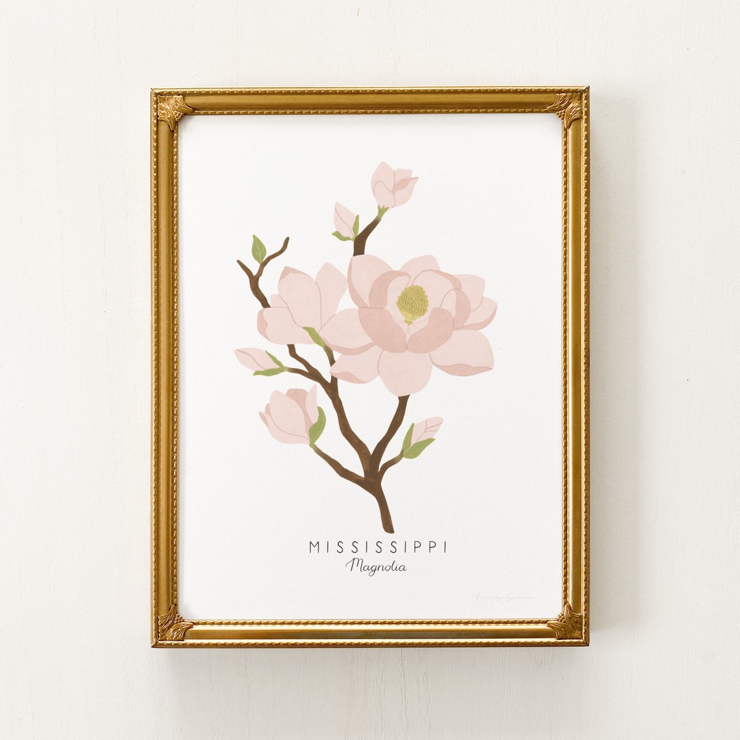 Mississippi State Flower Print | CUSTOMIZABLE | Mississippi Art Print ...