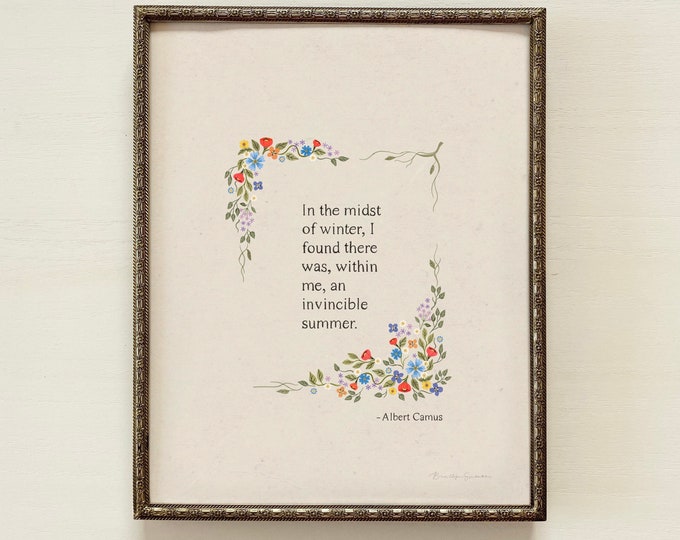 In the Depth of Winter / Invincible Summer / Albert Camus Print ...