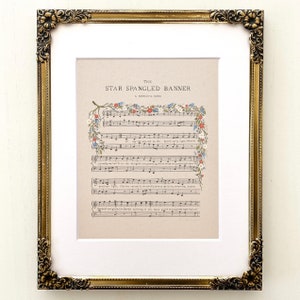 The Star Spangled Banner Print | National Anthem, Sheet Music Art ...