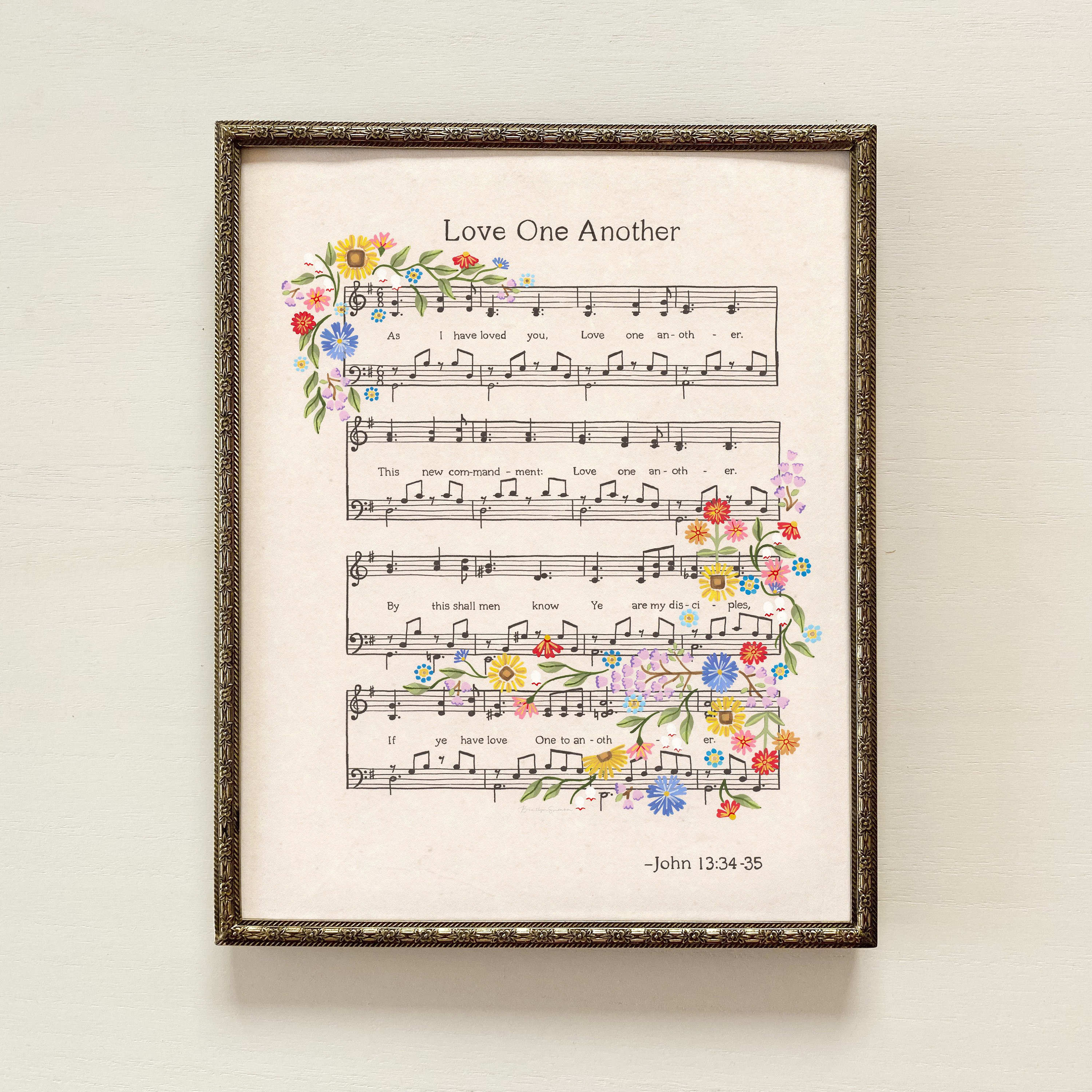 Love One Another | Hymn Book Art, Sheet Music Art, Jesus Christ Art ...