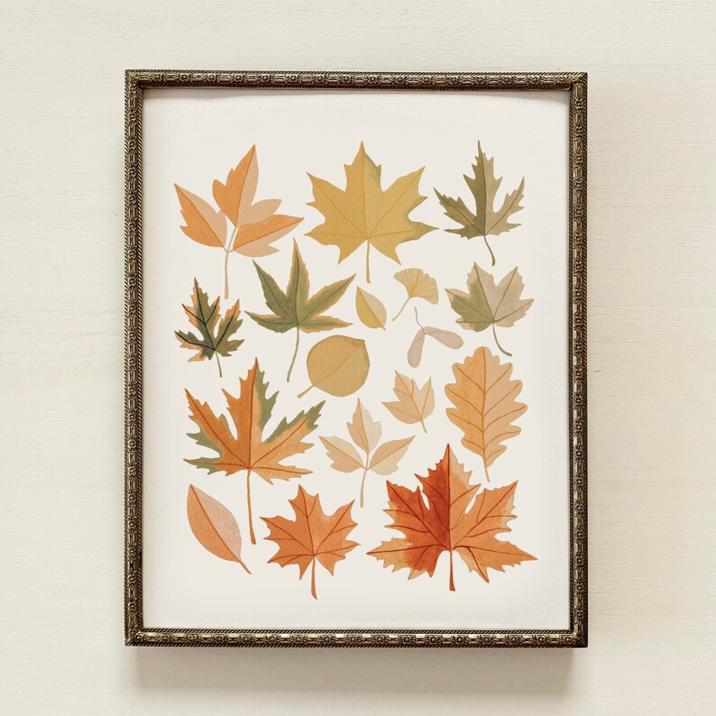 Autumn Leaves Art Print Fall Leaves Decor Autumn Wall Art - Etsy