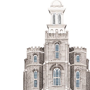 Logan Temple Watercolor Print, Logan Temple, Logan Temple Art Print ...