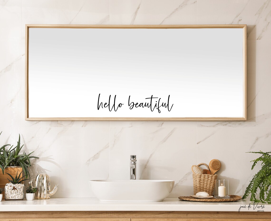 Hello beautiful Mirror Decal Positive Affirmation Decal | Etsy