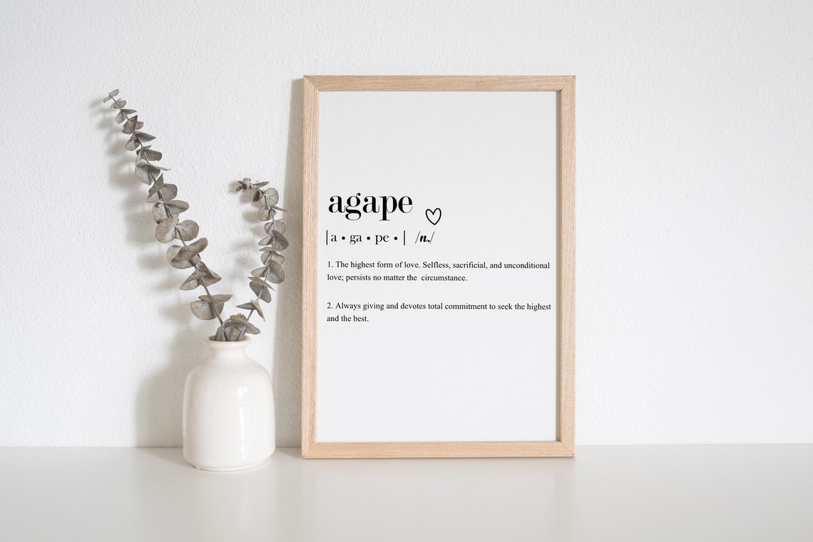 Agape Love Definition Print| Love Definition Print| INSTANT Digital ...