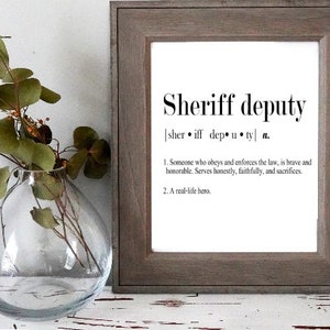 Sheriff Deputy Definition Print | Sheriff Deputy | INSTANT Digital ...