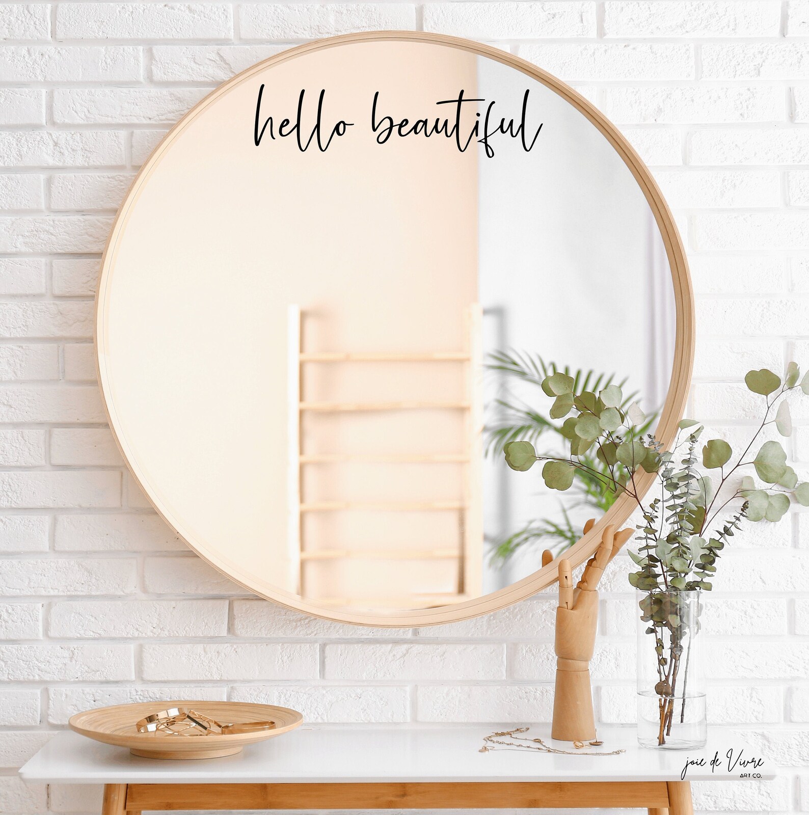 Hello Beautiful Mirror Decal Positive Affirmation Decal Inspirational ...