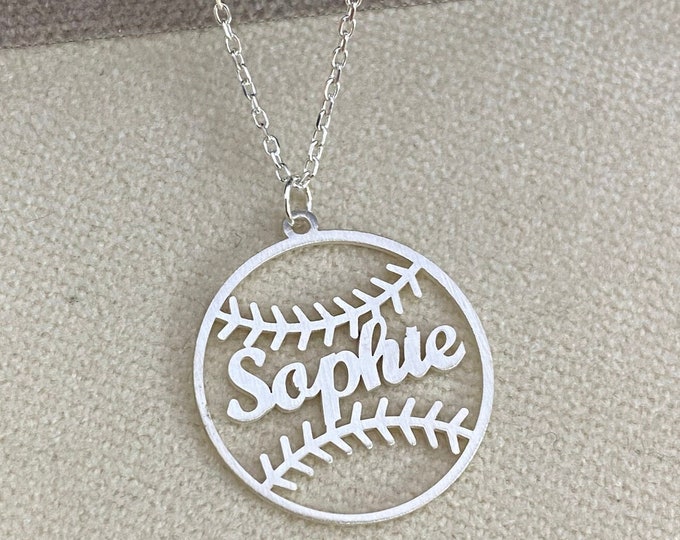 SOFTBALL NECKLACE, Softball Gifts for Girls, Personalized Team Jewelry ...