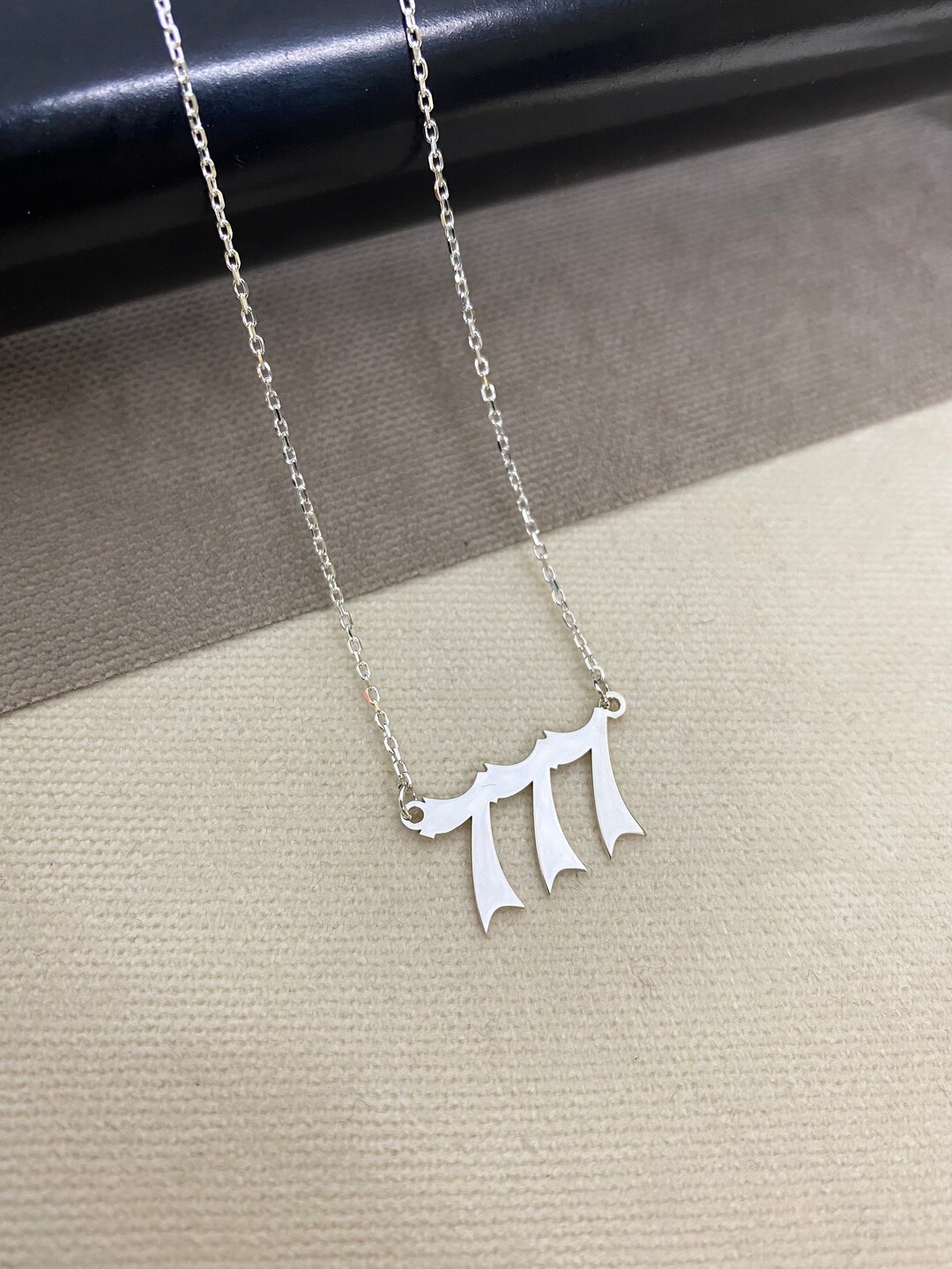 Number Necklace Tiny Angel Number Necklace Silver 14k Solid - Etsy