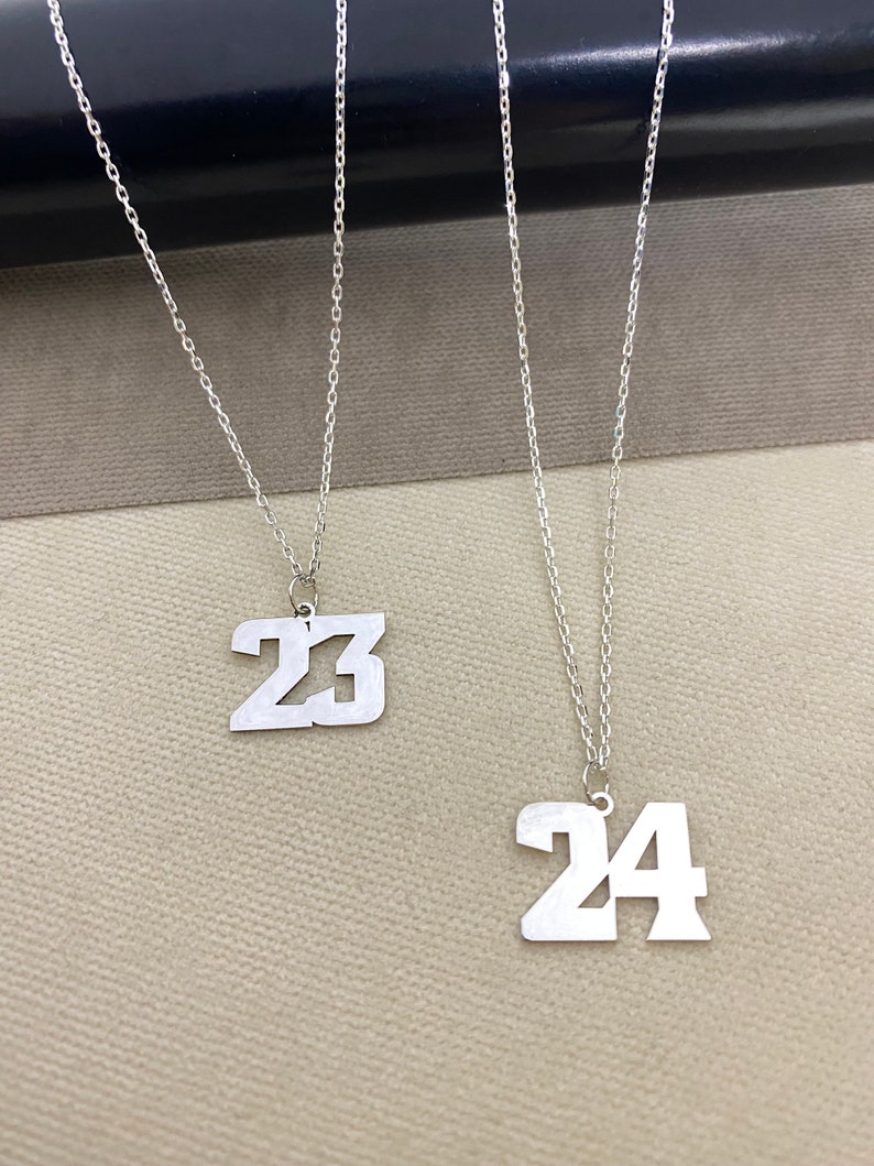 Custom Number Necklace Number Necklace Sports Team Necklace - Etsy