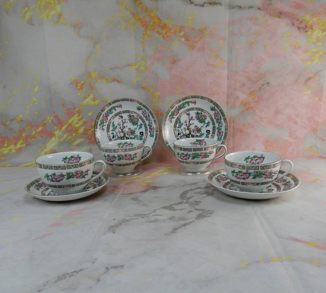 Set of 4 Myott Son&co. England" Indian Tree" Cups and Sauces - Etsy