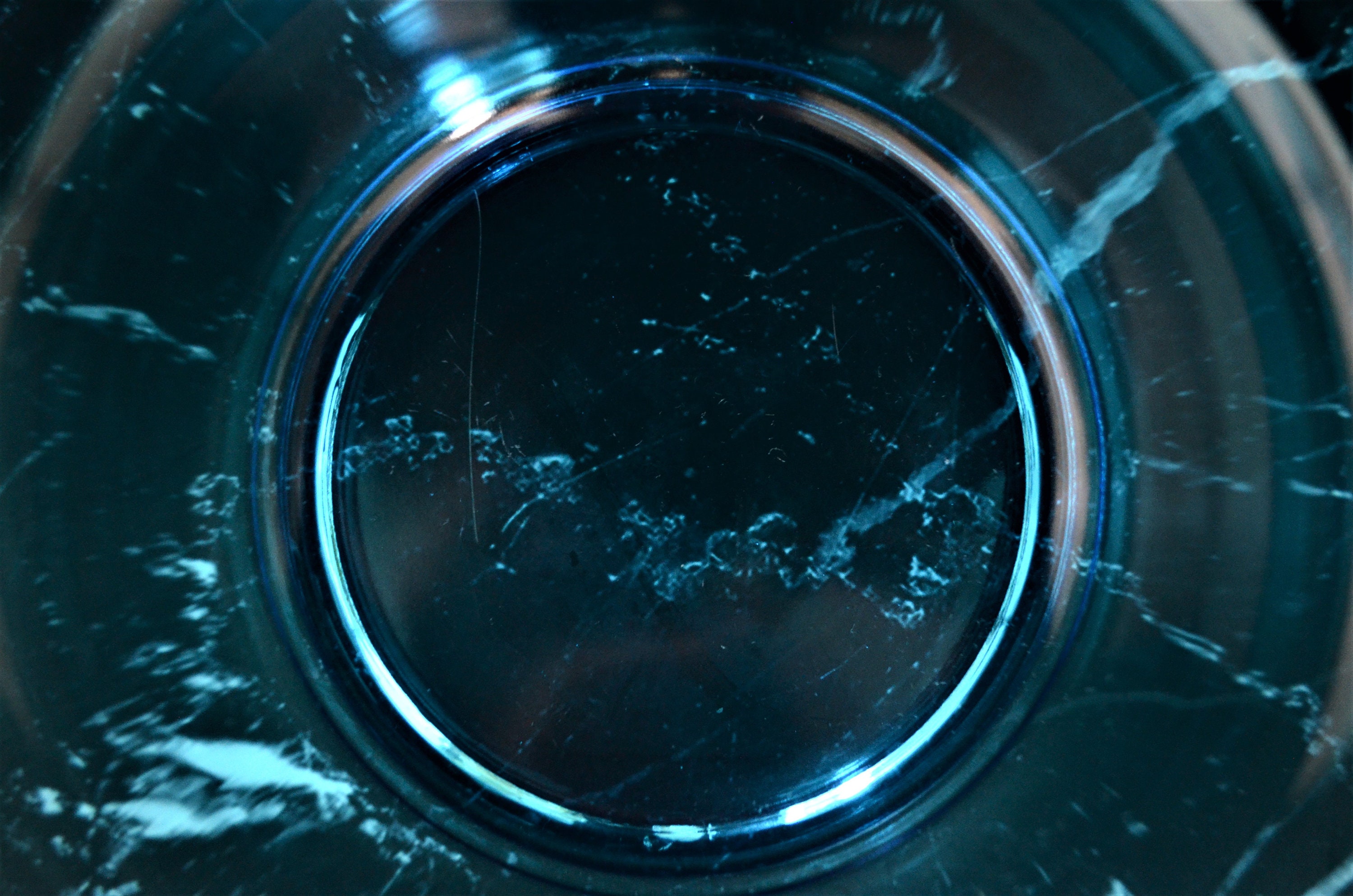 Light Blue Clear Glass Rolled Edge Console Bowl Vintage - Etsy