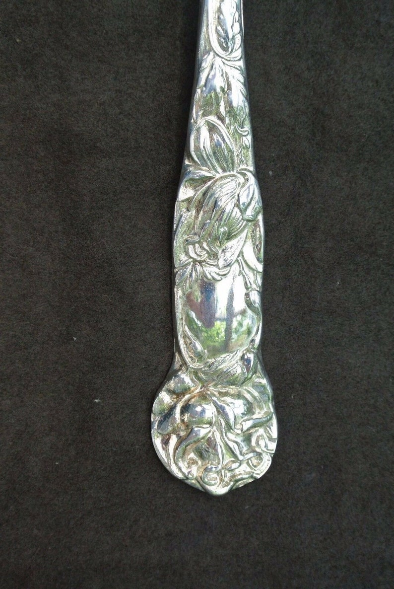 W.A. Italy Silver Plated Salad Serving Spoon and Fork Floral - Etsy