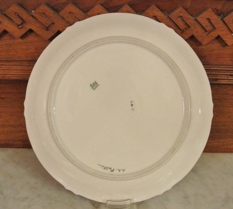 Vintage Goa France Pink & Green Flower Gold Rim Plate Signed - Etsy