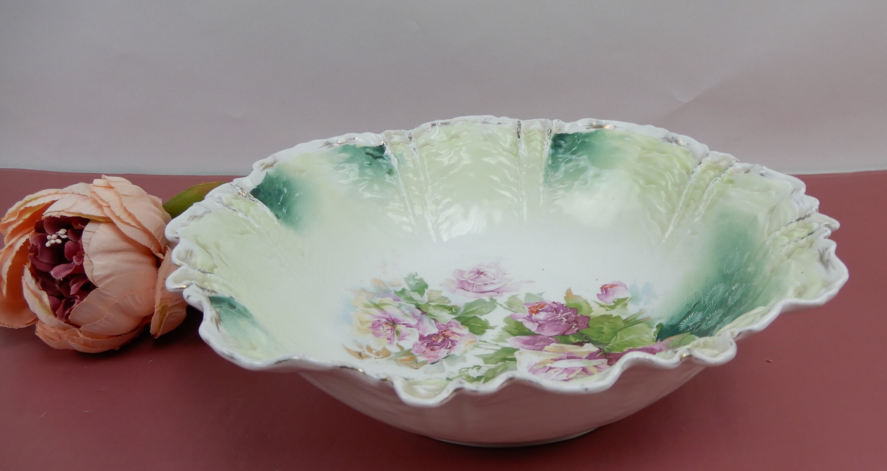 Antique RS Prussia Old Red Mark Bouquet of Roses Porcelain - Etsy