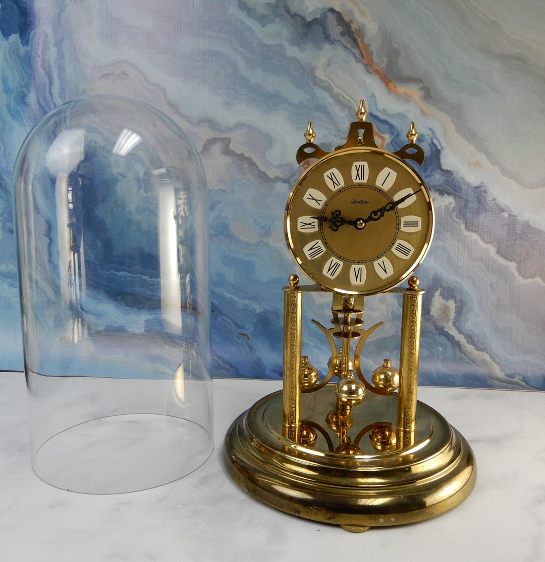 Vtge German S Haller Anniversary Mechanical Mantle Clock With Glass ...