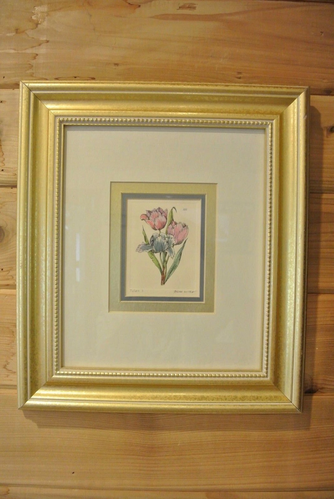 Hand Color Tulip Picture With Gold Wood Frame - Etsy