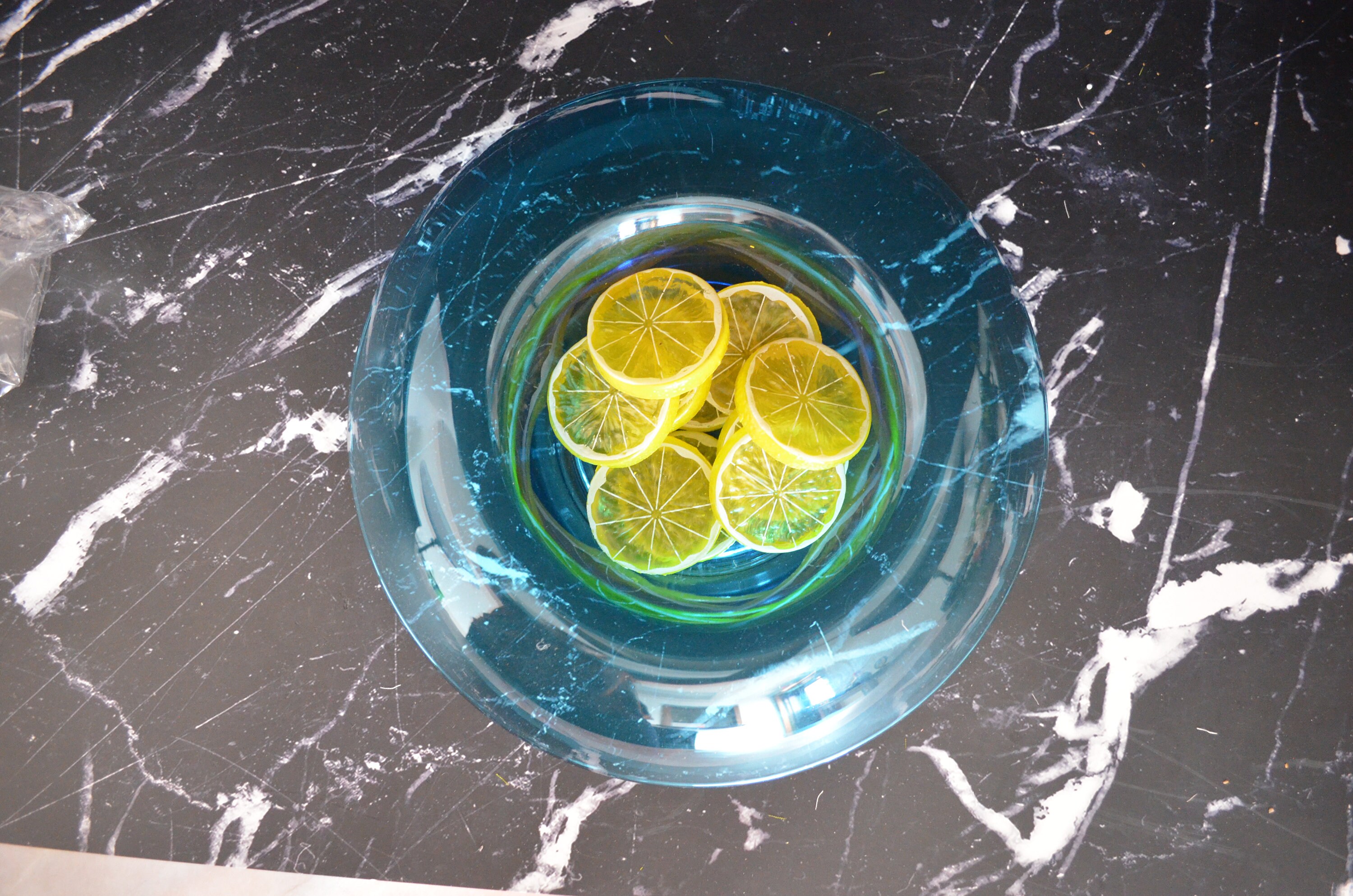 Light Blue Clear Glass Rolled Edge Console Bowl Vintage - Etsy