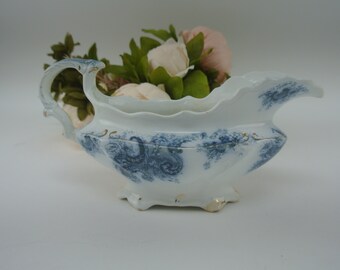 Antique W.H. GRINDLEY melbourne Flow Blue Gravy | Etsy