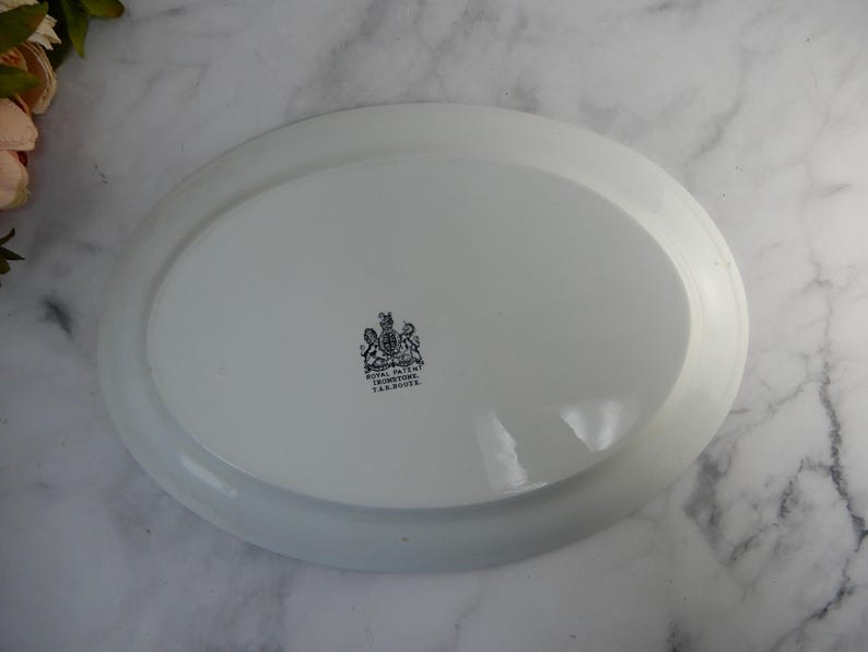 Antique Ironstone T. & R. BOOTE England White Oval Platter 15" Embossed ...