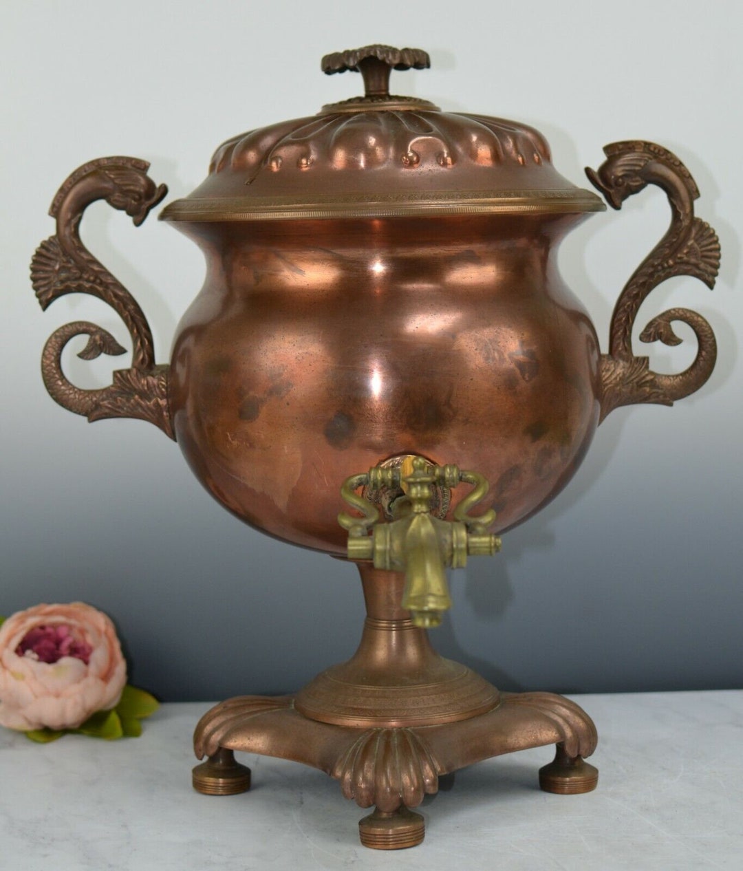 Antique Copper Brass Samovar Coffee/tea Urn "warranted London ...