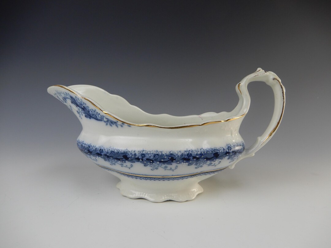 Antique W.H. GRINDLEY "melbourne" Flow Blue Gravy Boat - Etsy