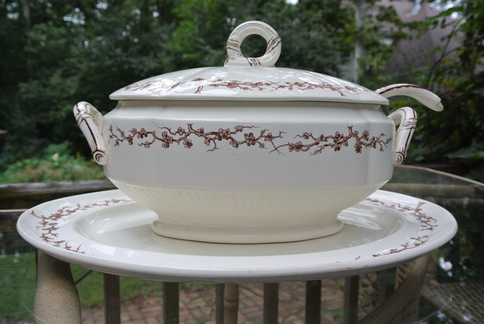 Antique Naples Ware Brown Floral Westhead Moore & Co Covered | Etsy