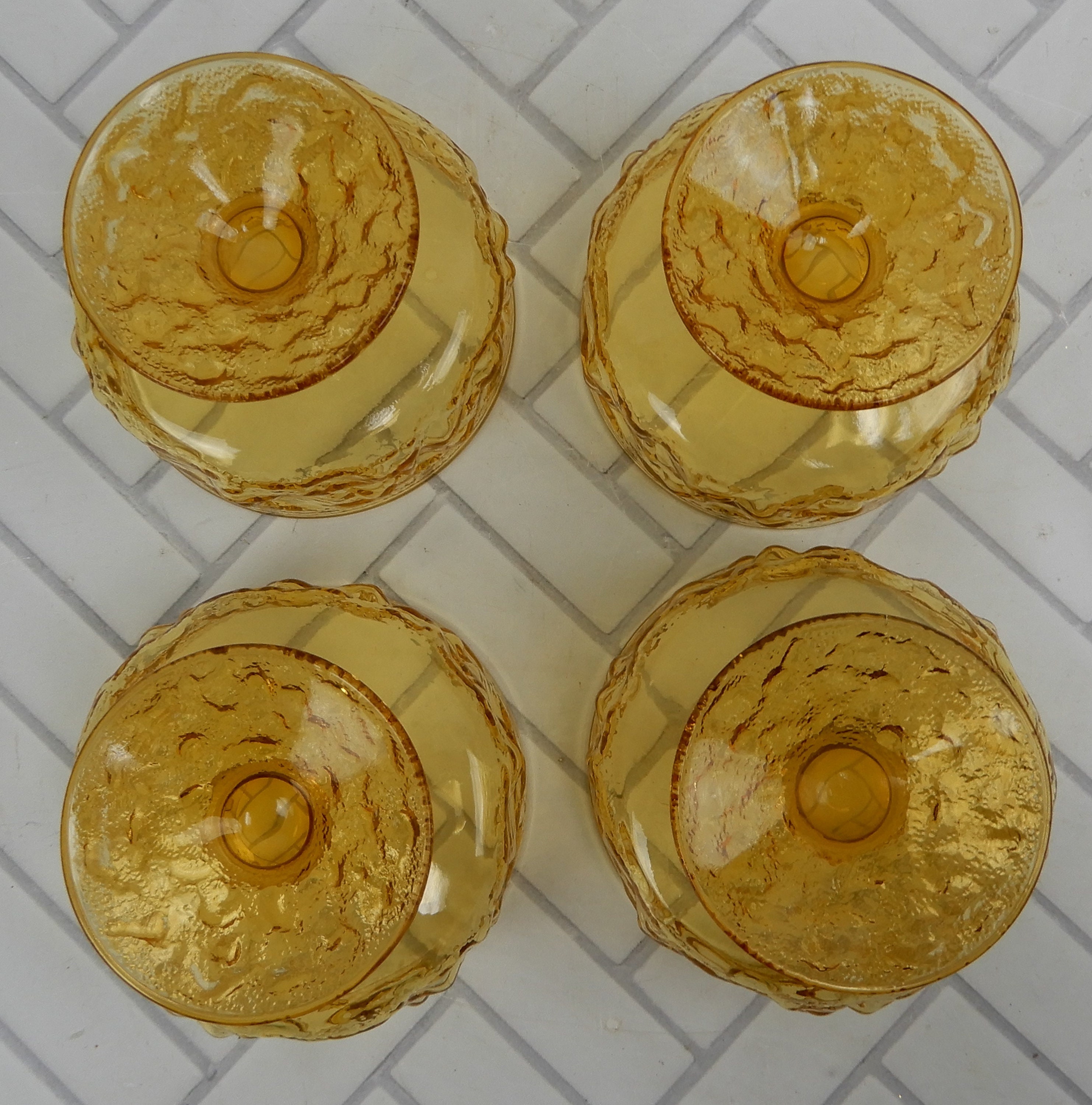 Set of 4 Anchor Hocking Lido Milano Honey Gold Sherbet Footed - Etsy