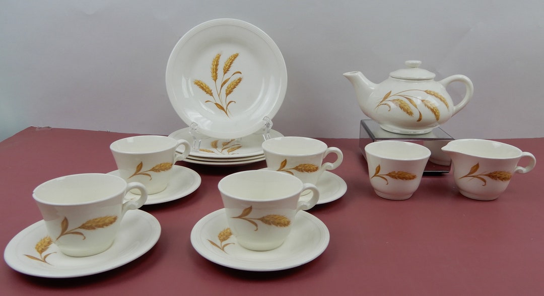 Vintage Edwin Knowles Co., China, 1940'S Children's Tea Set Wheat ...