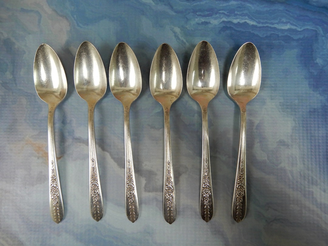 Set of 6 Nobility Plate regal Rose Silverplate Tea Spoons 6-1/4 - Etsy