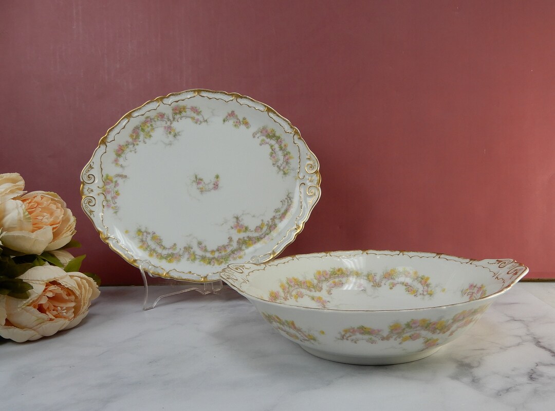 Haviland & Co Limoges Schleiger 475e Pattern Round Bowl and 10-5/8 ...