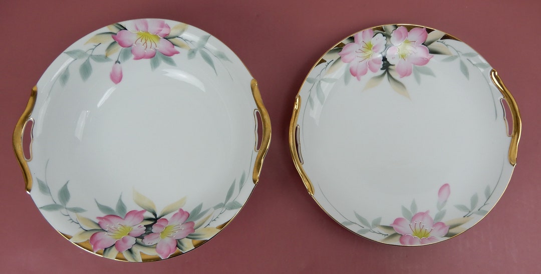 Vintage Noritake Azalea China Set of Two Handle Cake Plate and ...
