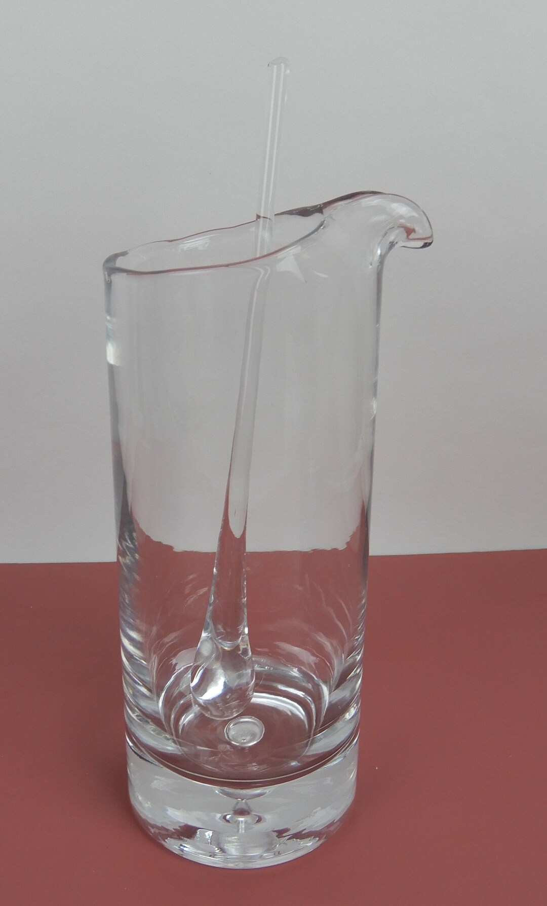 Vintage Cocktail Pitcher W/ Glass Stirrer Open Bubble in the Base 9-1/8 ...