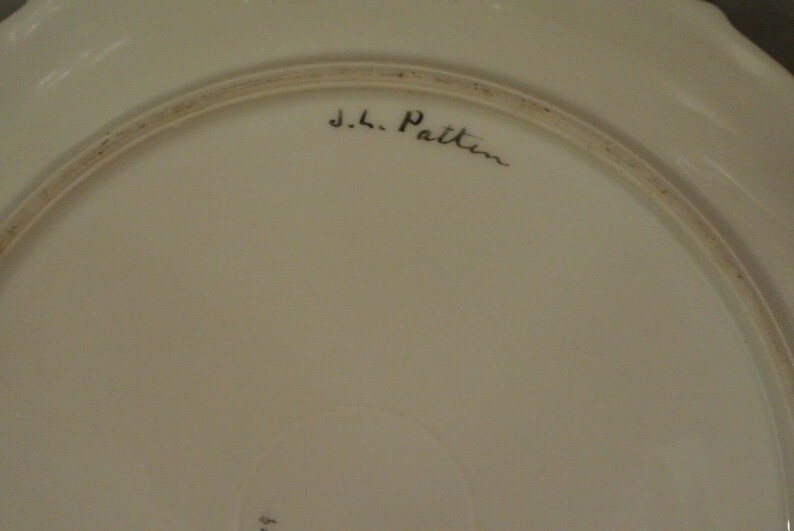 Vintage Goa France Pink & Green Flower Gold Rim Plate Signed - Etsy