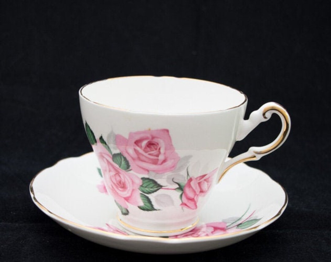Regency Teacup, England, Pink Roses - Etsy