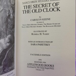 Nancy Drew Books Set of 3, Applewood Book Edition 1991, Caroline Keene ...