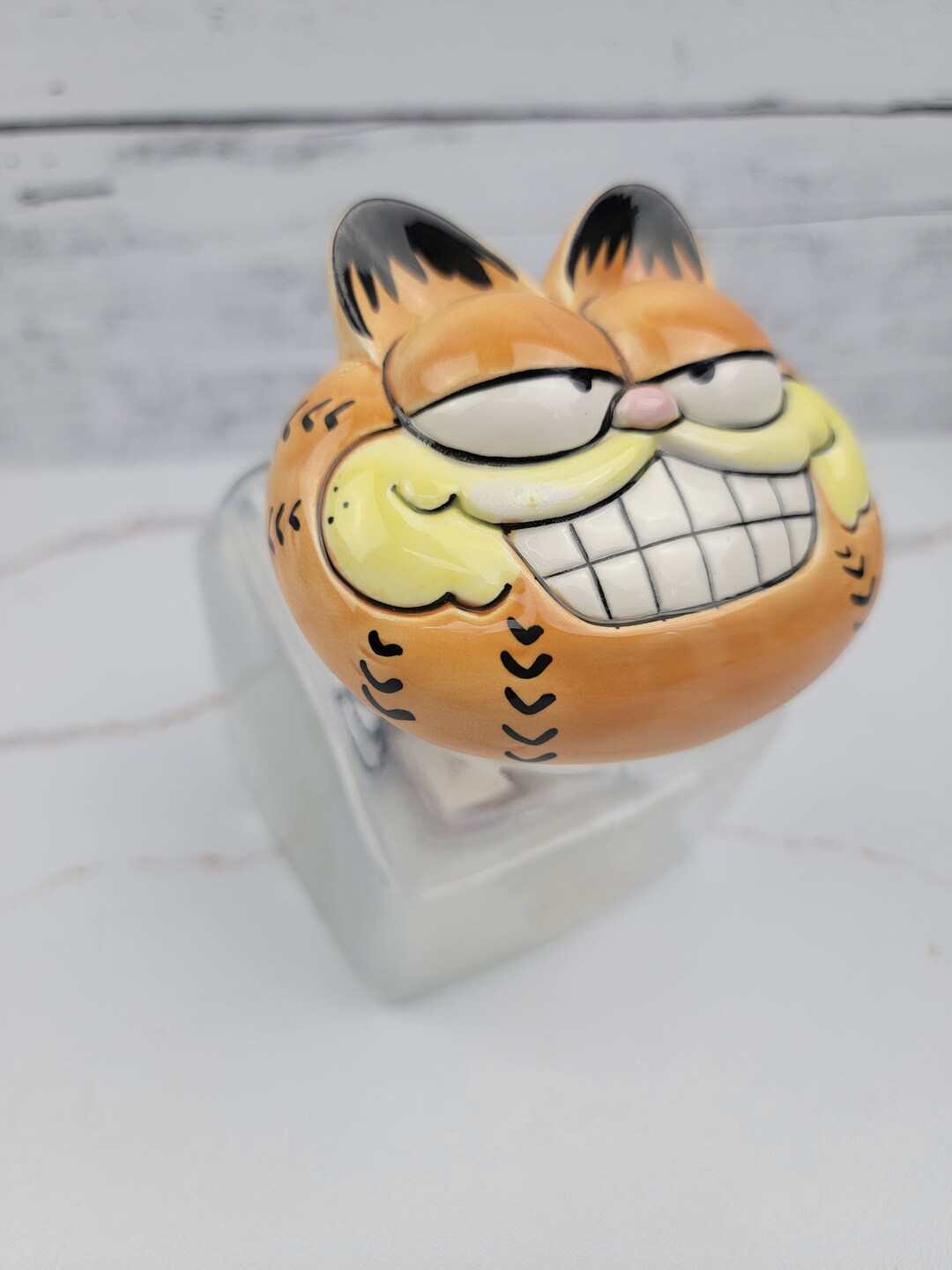 Garfield Canister Featuring His Smiling Face by Enesco, 1981 With ...