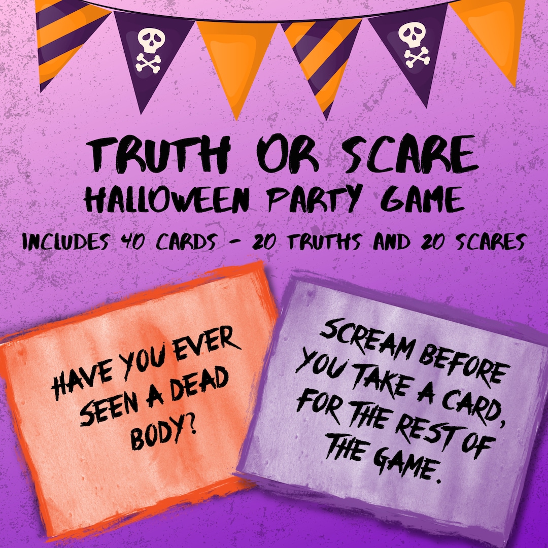 Truth or Scare Halloween Game Cards - Etsy