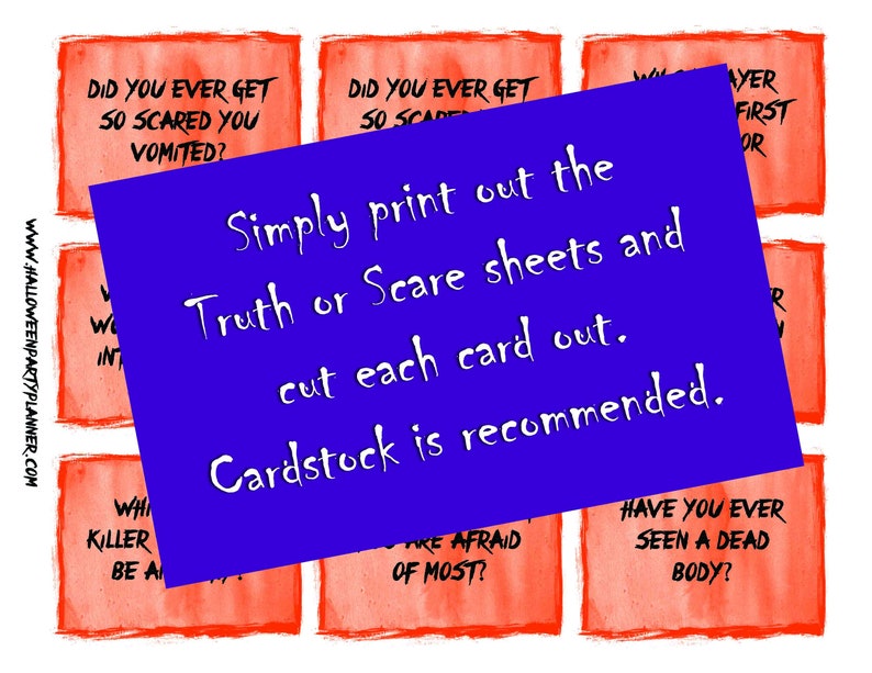 Truth or Scare Halloween Game Cards - Etsy