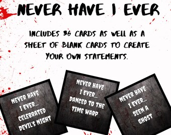 Halloween Have You Ever Game Halloween Party Game for Adults - Etsy