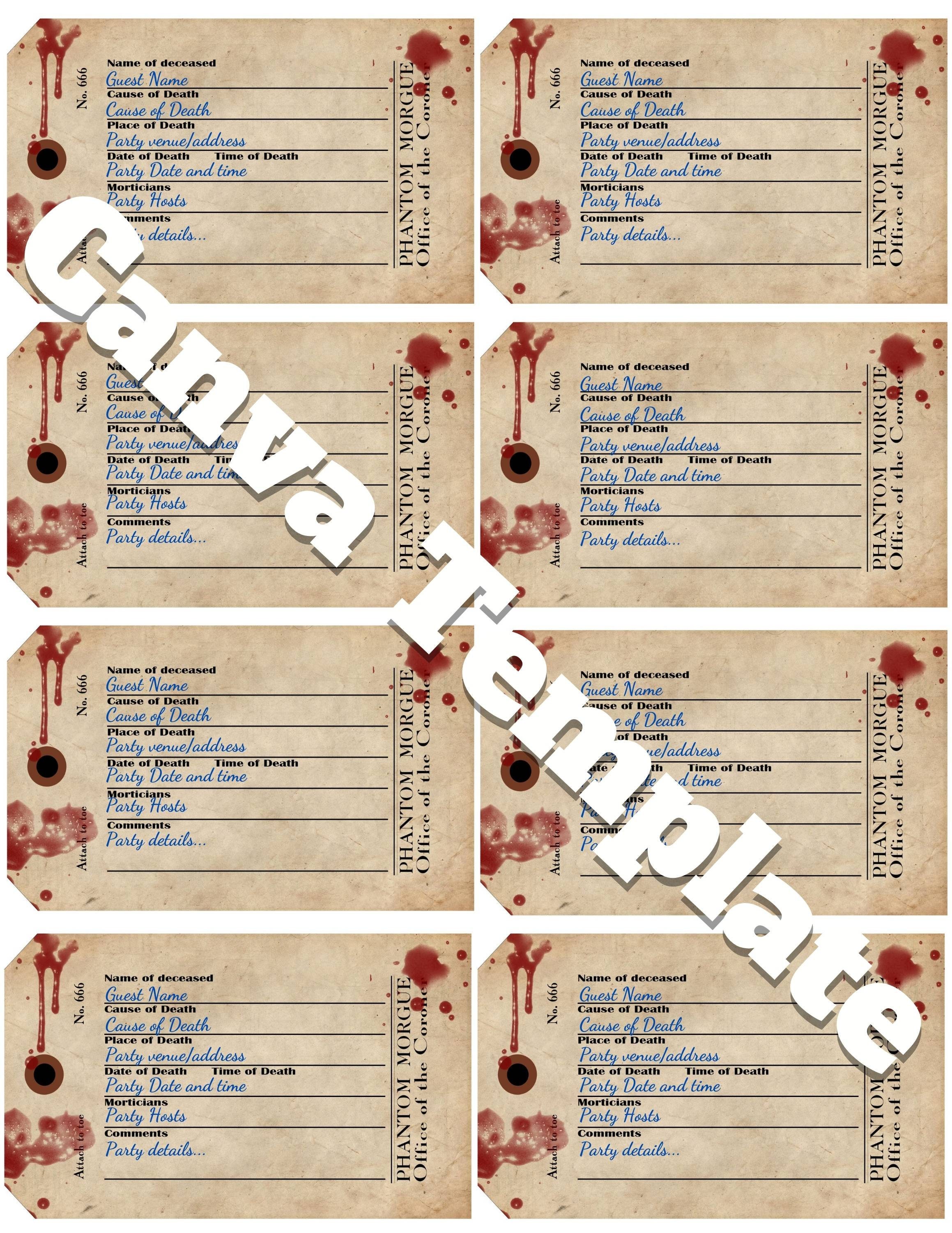 Toe Tag Invitation - Etsy