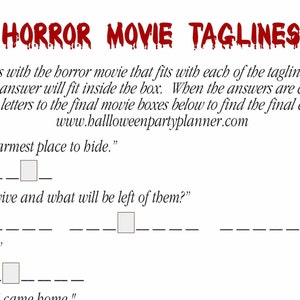 Horror Movie Taglines - Etsy