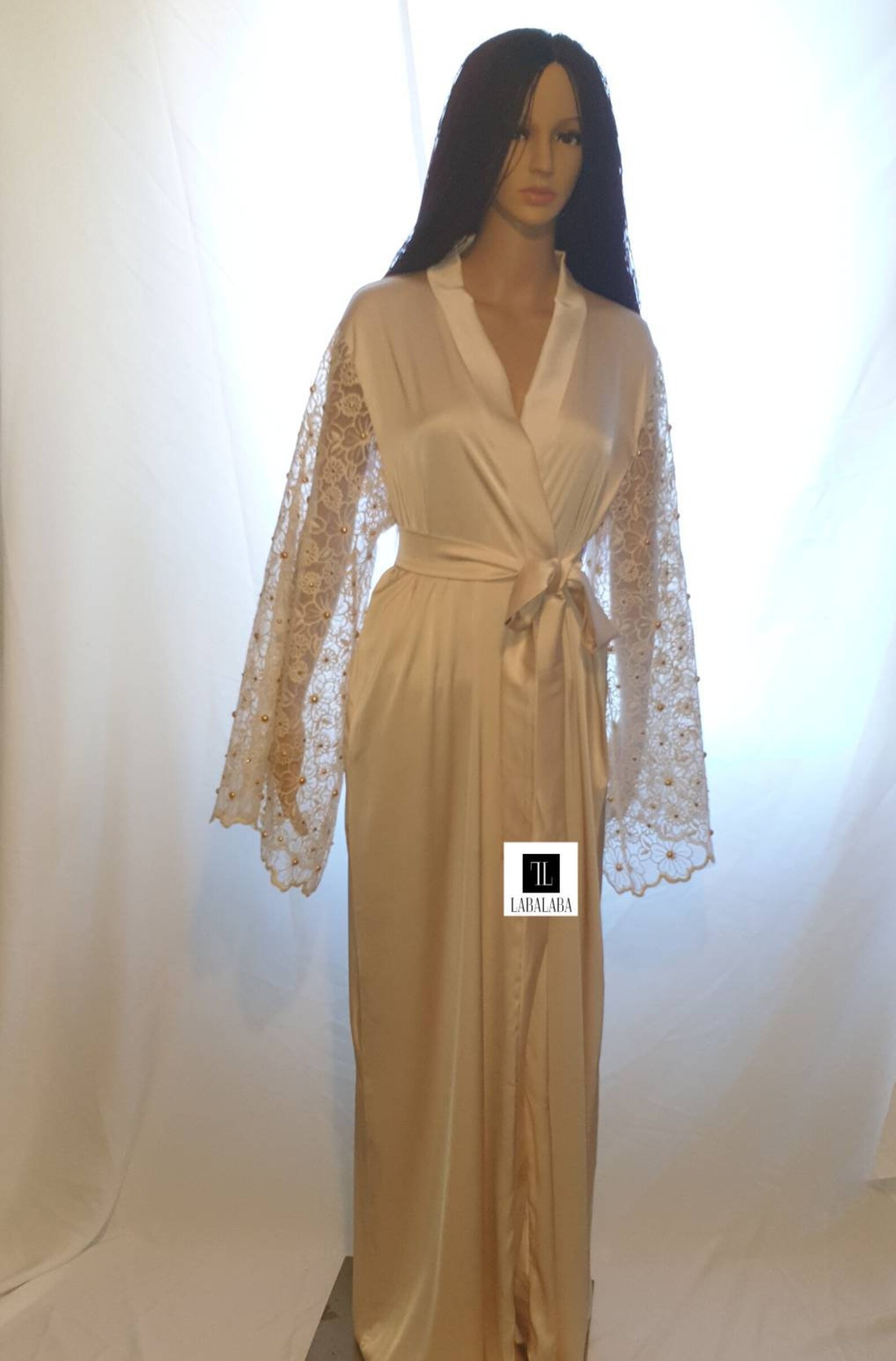 Silk Robe, Silk Bridal Robe, Nude Silk Robe, Wedding Day Robe, New Mum ...