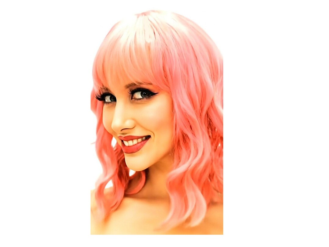 Light Pink Curly Bob Wig, Synthetic Hair, Everyday Cosplay - Etsy