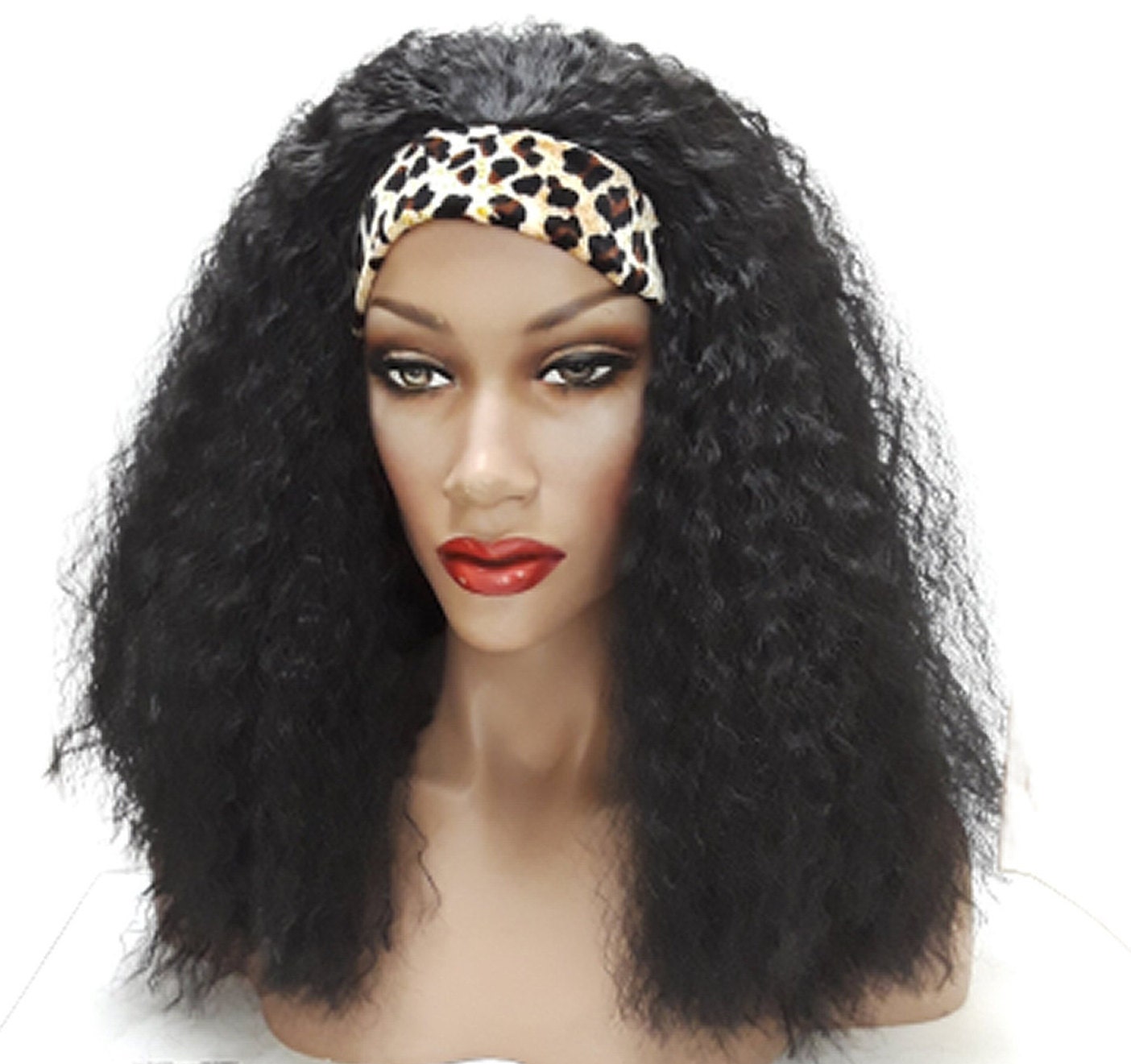 Headband Afro Wig Adjustable Band Leopard Print Headwrap With | Etsy