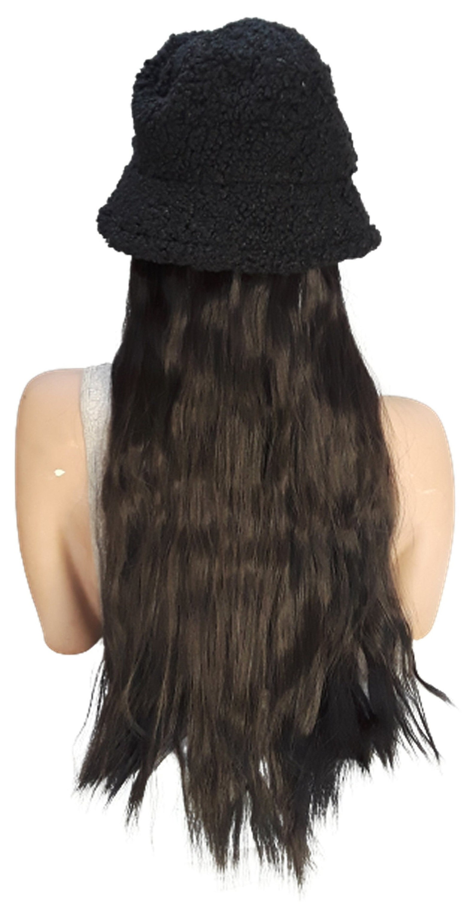 Bucket Hat Wig With Wig for Women Boucle Hat Crimped Wavy - Etsy